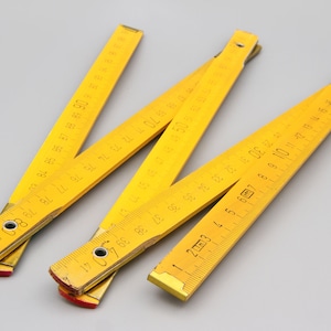 Carpenter Wood Folding Ruler, Portable Yellow Wooden Folding Ruler 1M ...