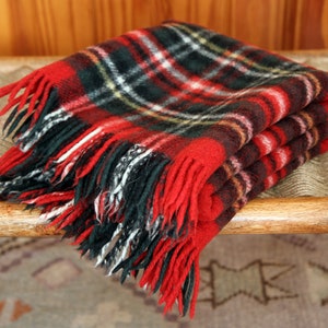 Red Plaid Wool Throw Blanket Stadium Wool Luxury Deck - Etsy