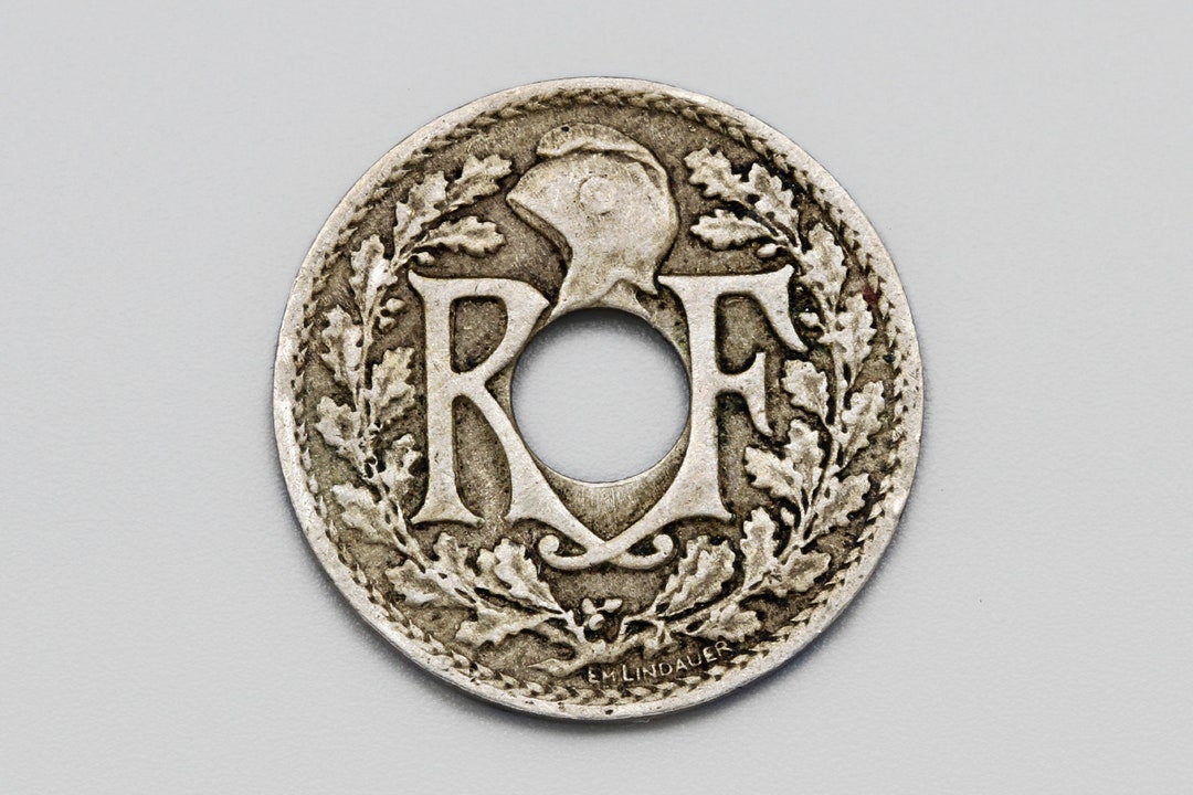 France 5 Centimes 1923, Lindauer Coin, Liberty Cap Above Wreath ...