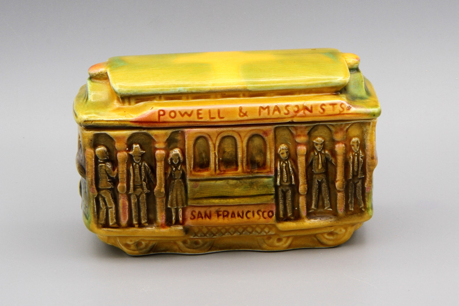 Glazed Ceramic Trolley Car Candy Bowl With Lid San Francisco - Etsy