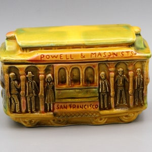 Glazed Ceramic Trolley Car Candy Bowl With Lid San Francisco - Etsy
