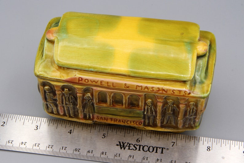 Glazed Ceramic Trolley Car Candy Bowl With Lid San Francisco - Etsy