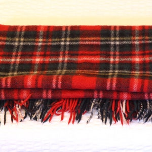 Red Plaid Wool Throw Blanket Stadium Wool Luxury Deck - Etsy