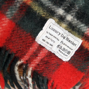 Red Plaid Wool Throw Blanket Stadium Wool Luxury Deck - Etsy