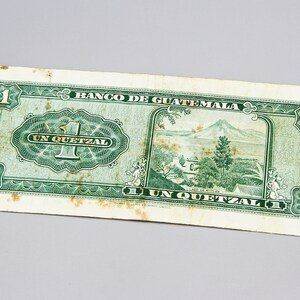 RARE Guatemala 1 Quetzal Banknote 1970, Guatemala Currency Note ...