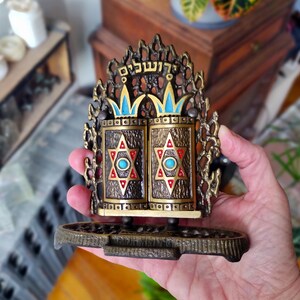 10 Commandments Hebrew Brass and Enamel Table Decor, Hen Holon Israel ...