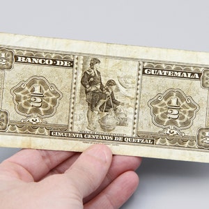 RARE Guatemala 1/2 Quetzal 1969, Cincuenta Centavos De Quetzal Banknote ...