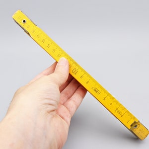 Carpenter Wood Folding Ruler, Portable Yellow Wooden Folding Ruler 1M ...