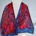 Navy Blue and Red Hand Dyed Long Silk Scarf Small Silk Scarf - Etsy