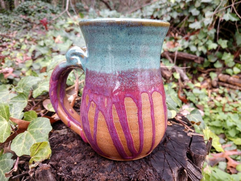 Mug Pottery Mug Drippy Glaze Mug - Etsy