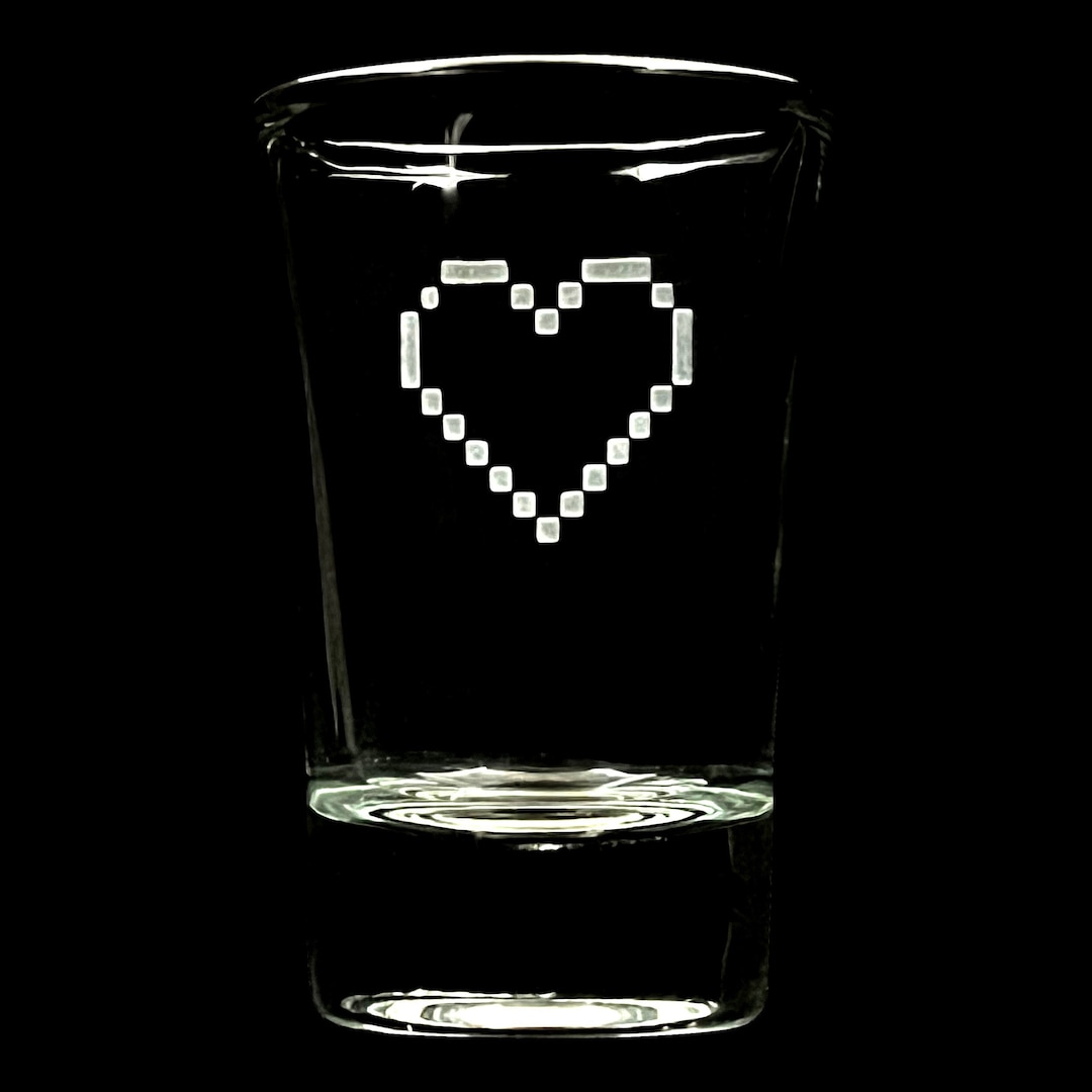 8 Bit Heart Pixel Flared Shot Glass Nerdy Dishwasher Safe Gift - Etsy