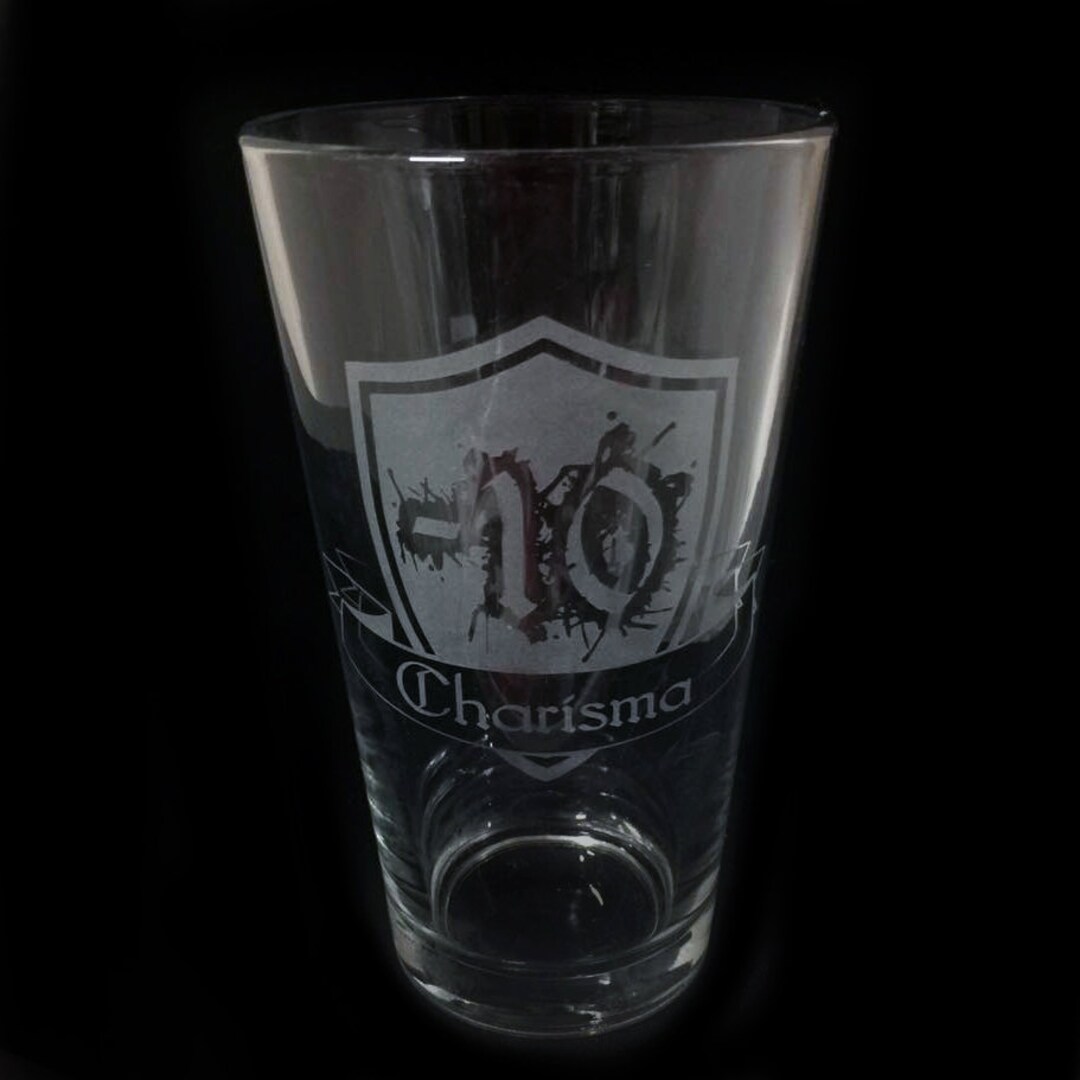 RPG Stat 10 Charisma Attribute Design Custom Etched Pint Beer Glass - Etsy