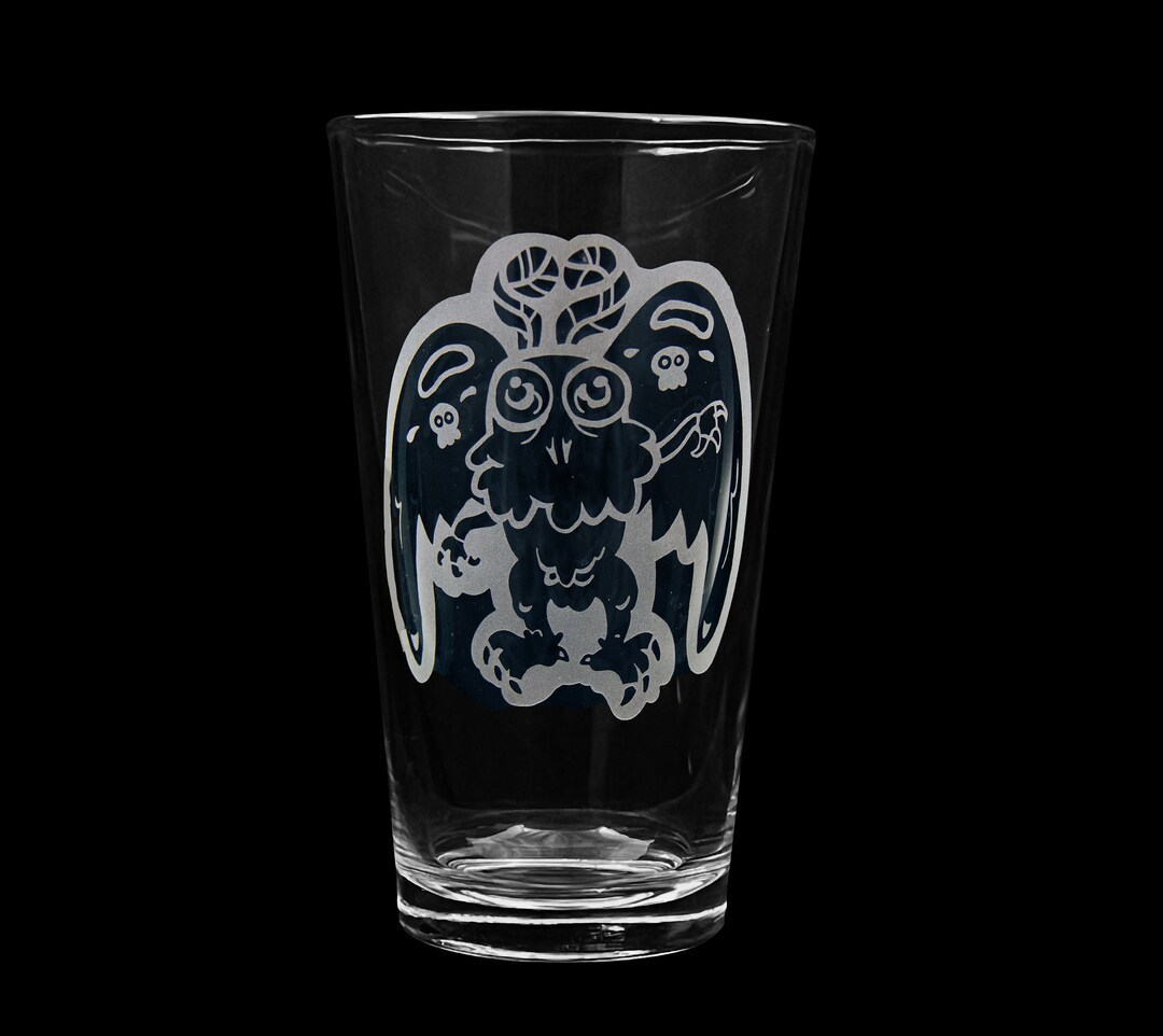 Creepy Cute Mothman Engraved Beer Glass Dishwasher Safe Pint - Etsy