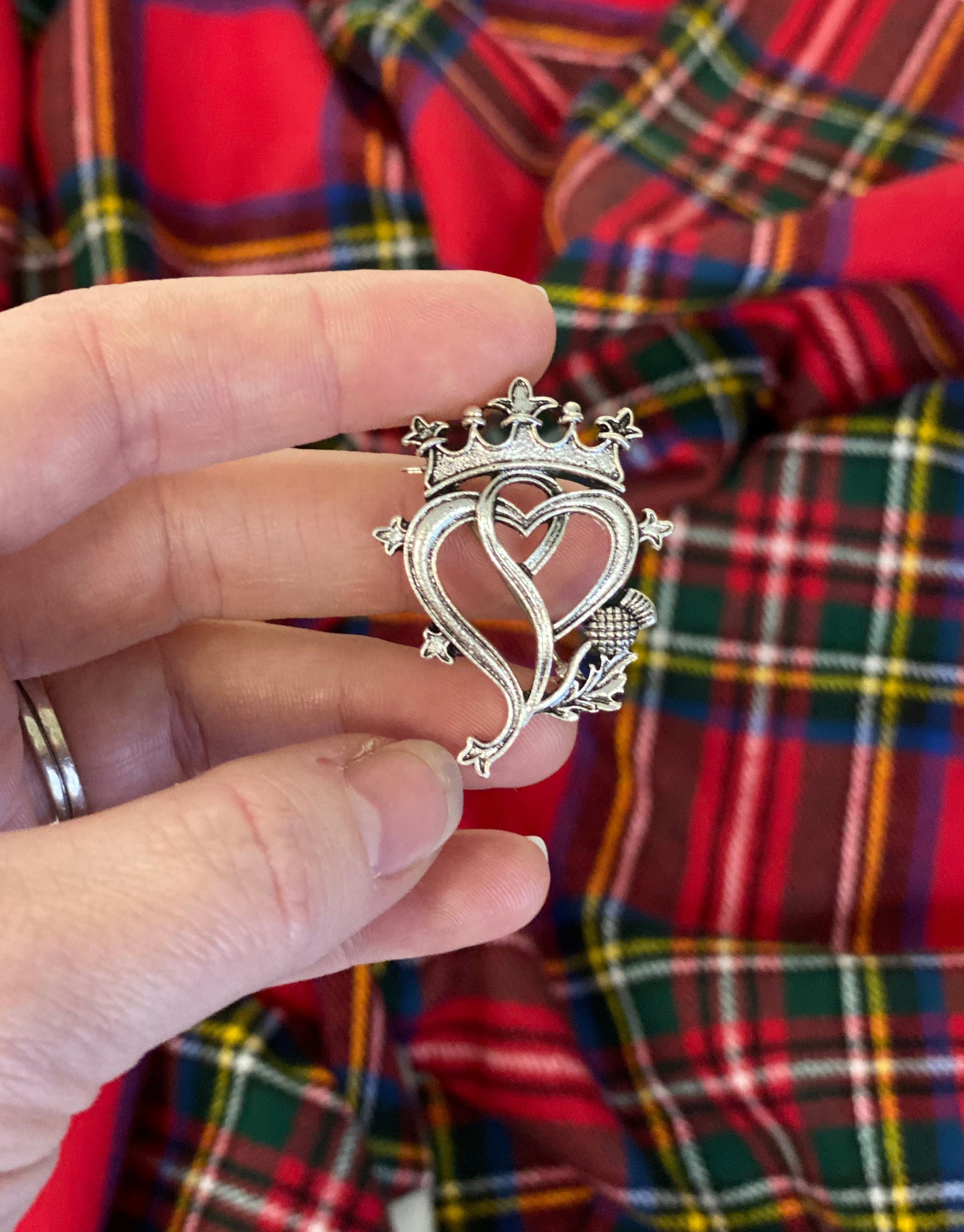 Luckenbooth Scottish Heart Shaped Brooch With Thistle and Crown - Etsy ...