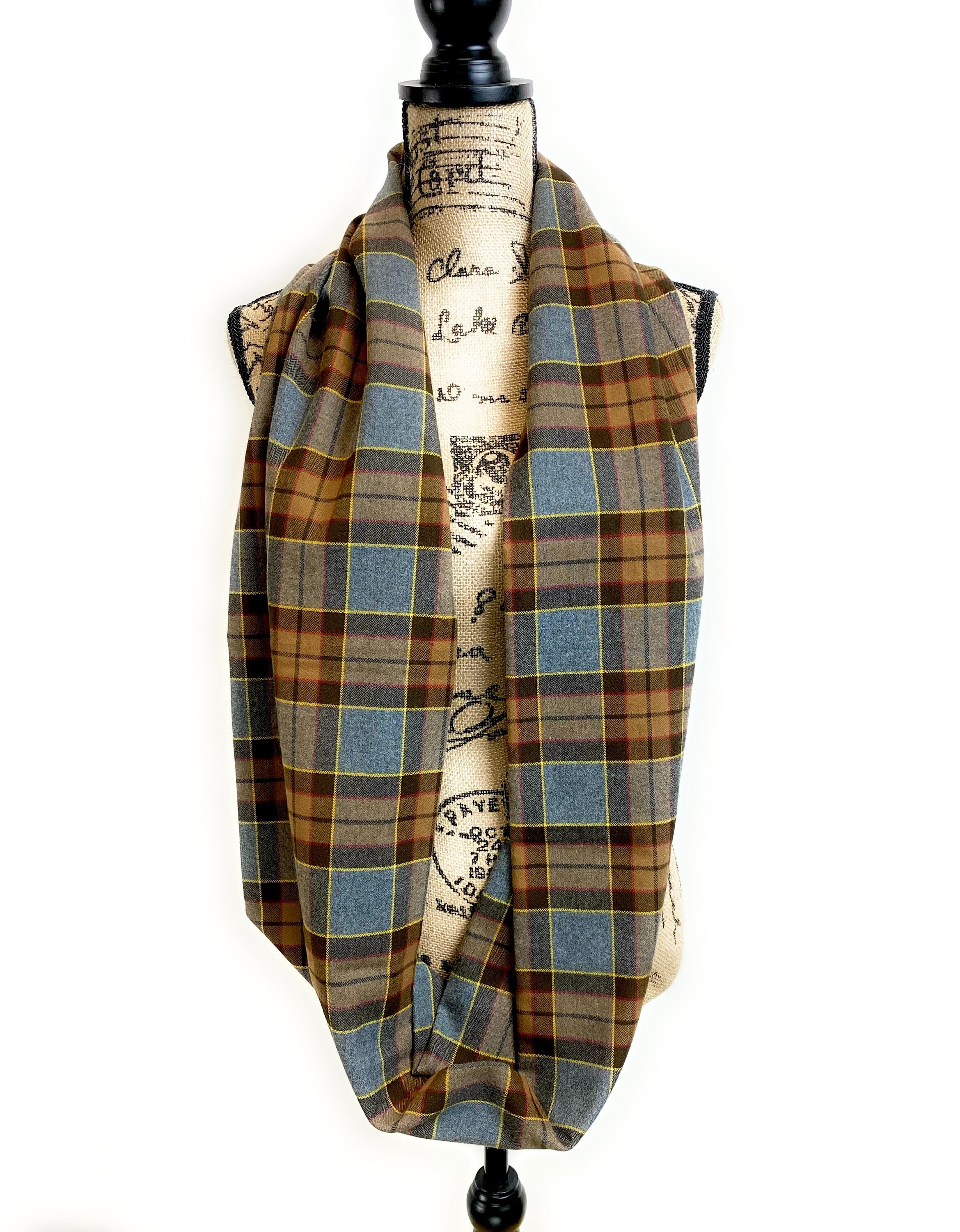 Straight Scarf - Outlander Clan Fraser Inspired Gray, Brown, Yellow ...