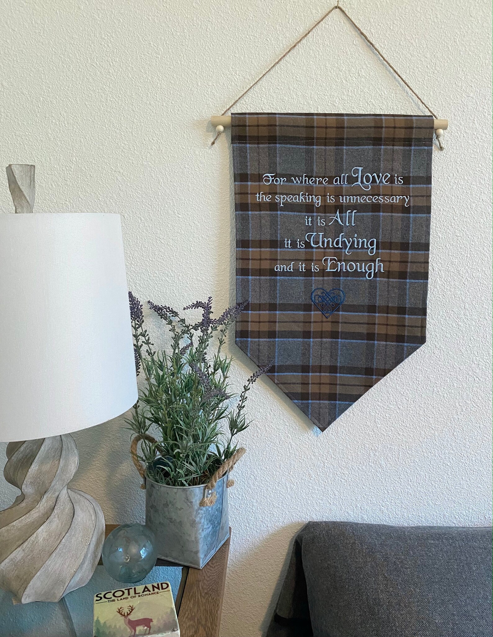 For Where All Love Is... Outlander Quote Inspired Embroidered Banner ...