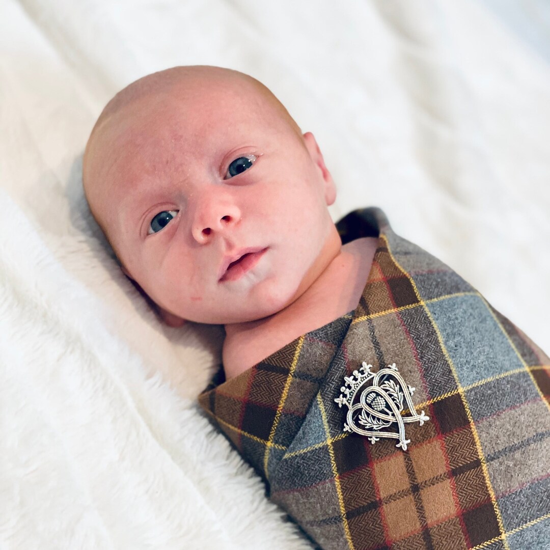 Outlander Tartan Flannel Baby Swaddle and Luckenbooth Set - Etsy