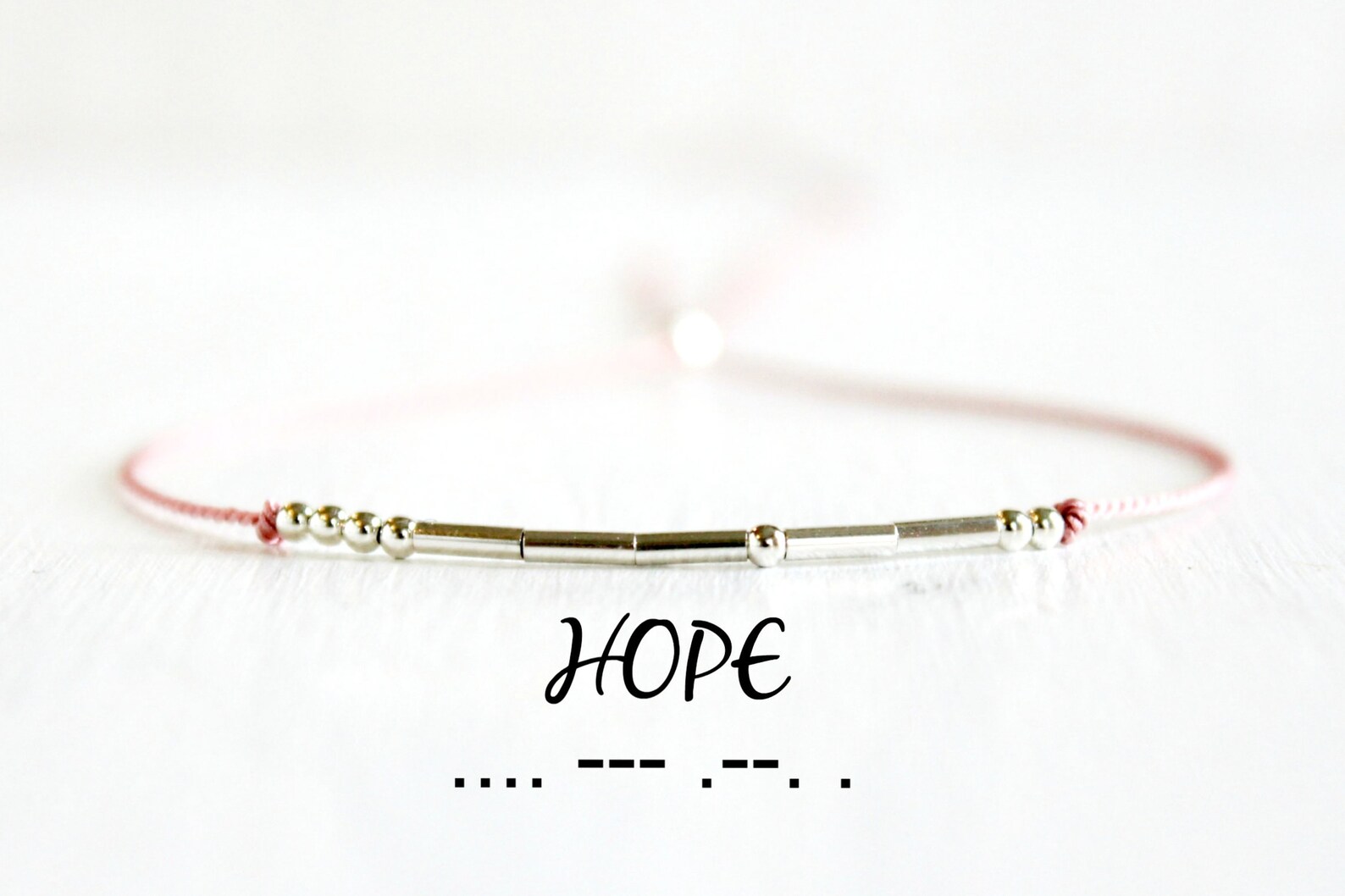 Hope Morse Code Bracelet Minimalist Motivational Jewelry Thin - Etsy UK
