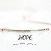 Hope Morse Code Bracelet Minimalist Motivational Jewelry Thin Sterling Silver Bead Silk Cord ...