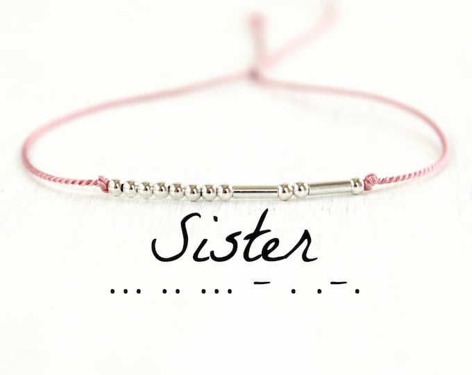 Sister Morse Code Bracelet Custom Morse Code Jewelry Minimalist Best ...