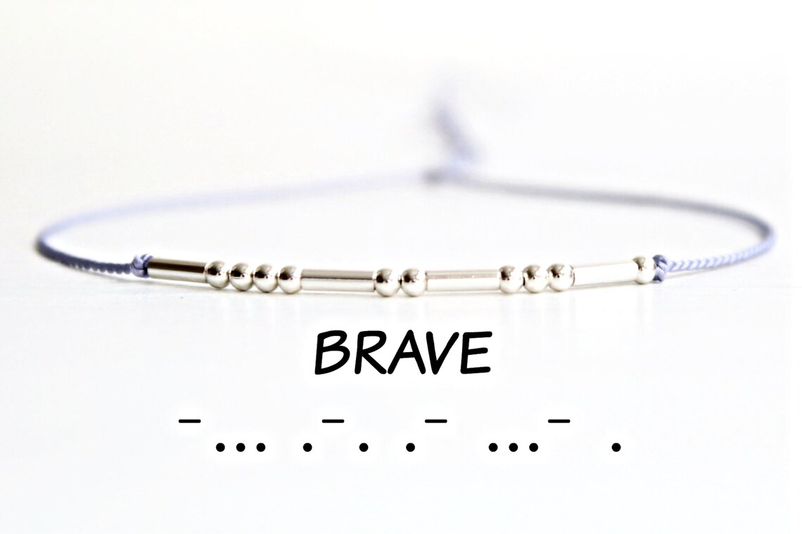 Inspirational Morse Code Bracelet Dainty Strong Morse Code Bracelet ...