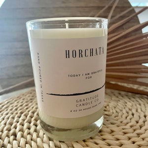 Horchata Gratitude Candle, 100% Natural Soy, Handmade, Made in Texas ...