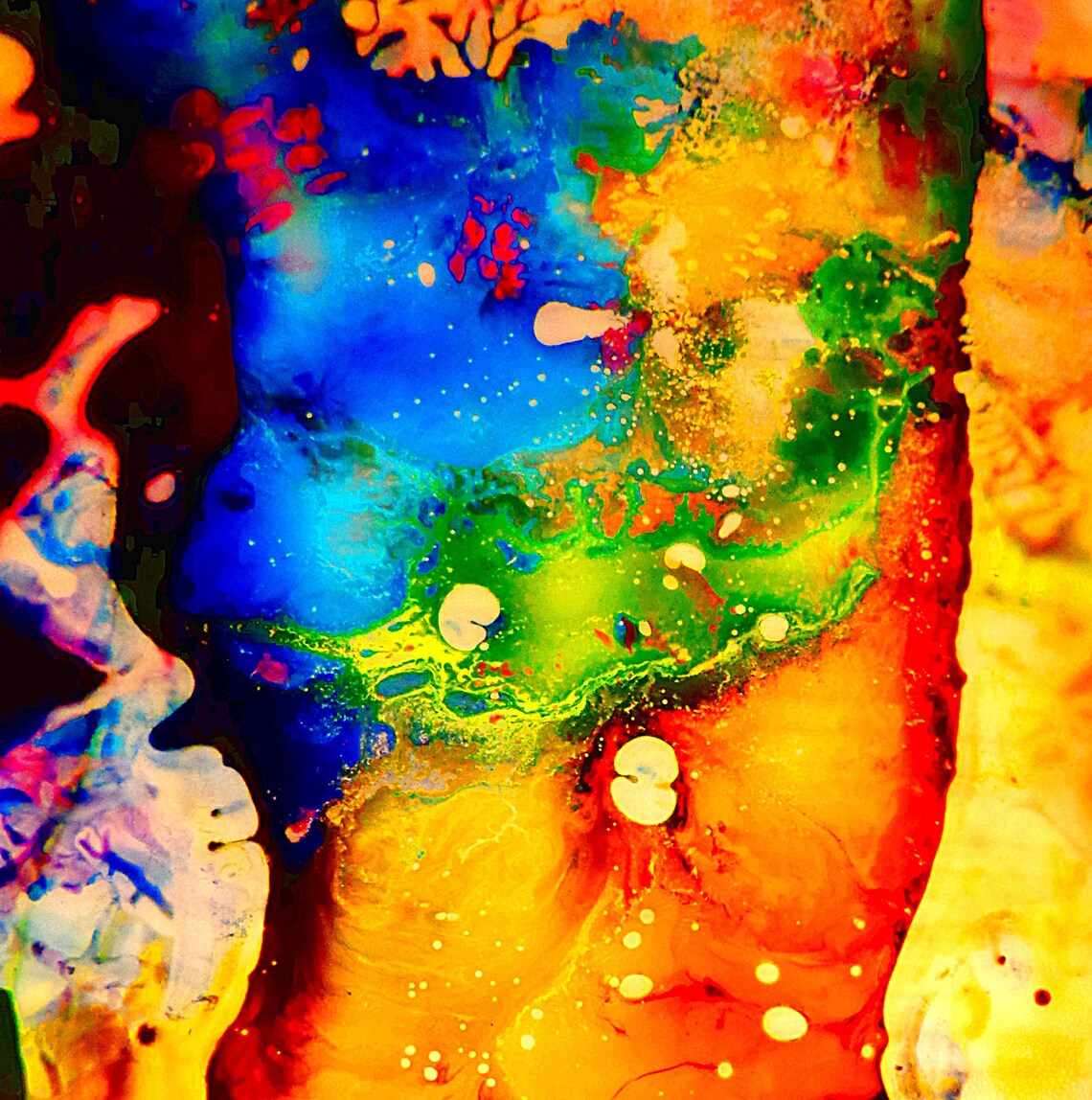 Abstract Art Print, Psychedelic Painting Print, Multicolor Large Wall ...