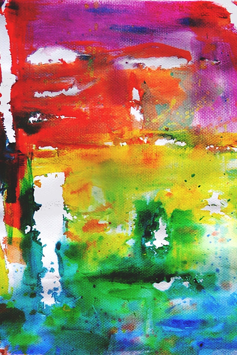 Abstract art print / contemporary watercolor colorblock | Etsy
