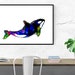 Killer Whale Art Print, Orca Illustration Print, Canvas Whale Print ...