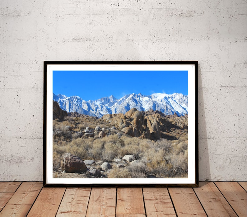 Mt Whitney Photograph Print, Snowy Mountains Art Print, California ...