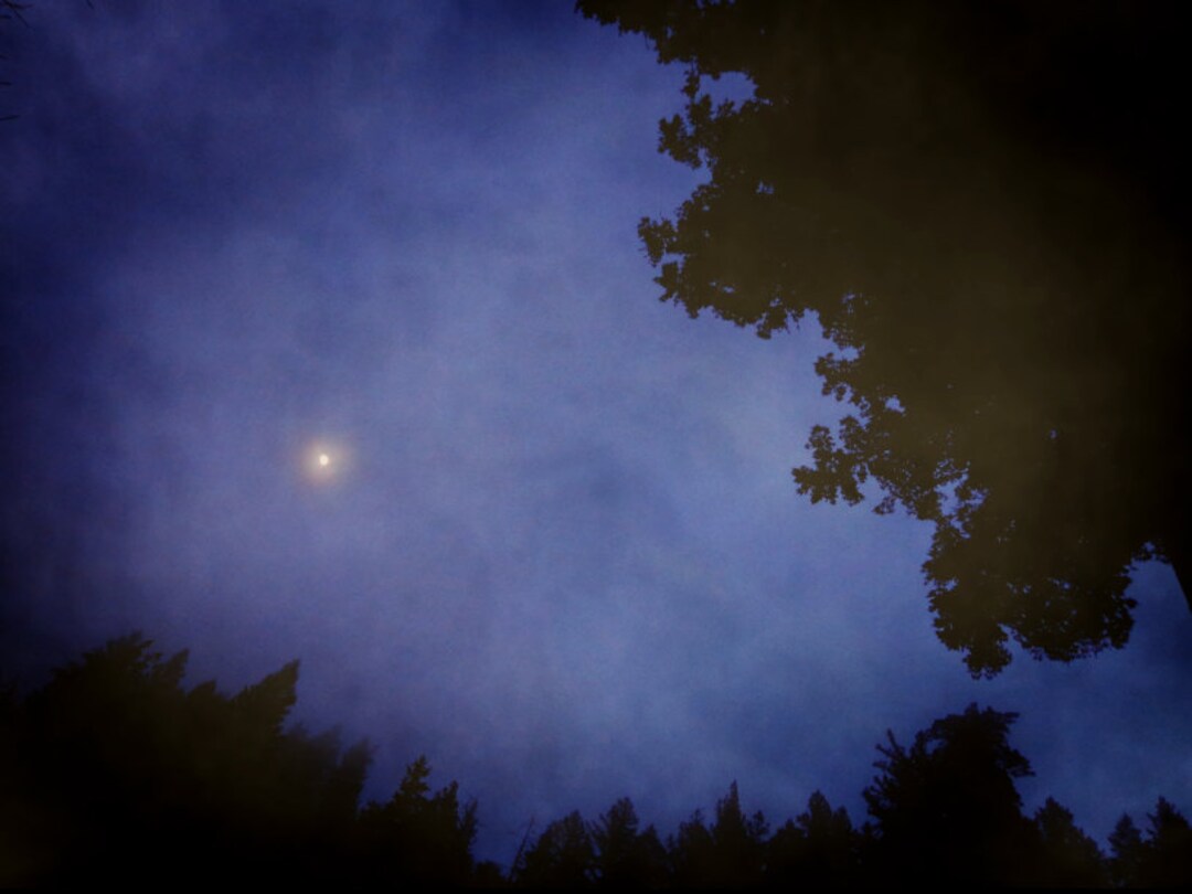 Sky Photography Print, Moon Art Print, Blue Black Large Wall Art ...