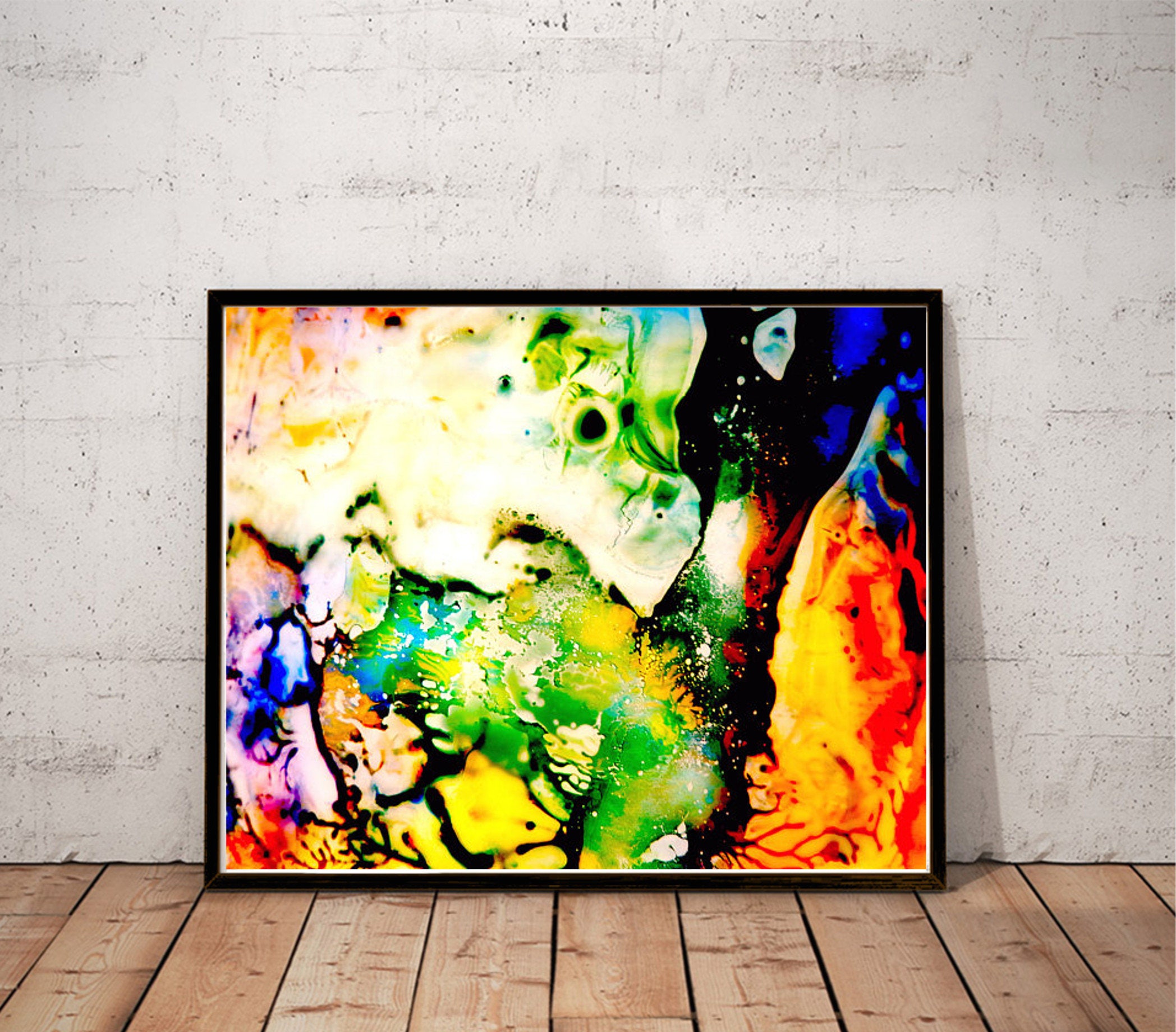 Psychedelic Art, Abstract Painting Print, Colorful Wall Art, Trippy ...