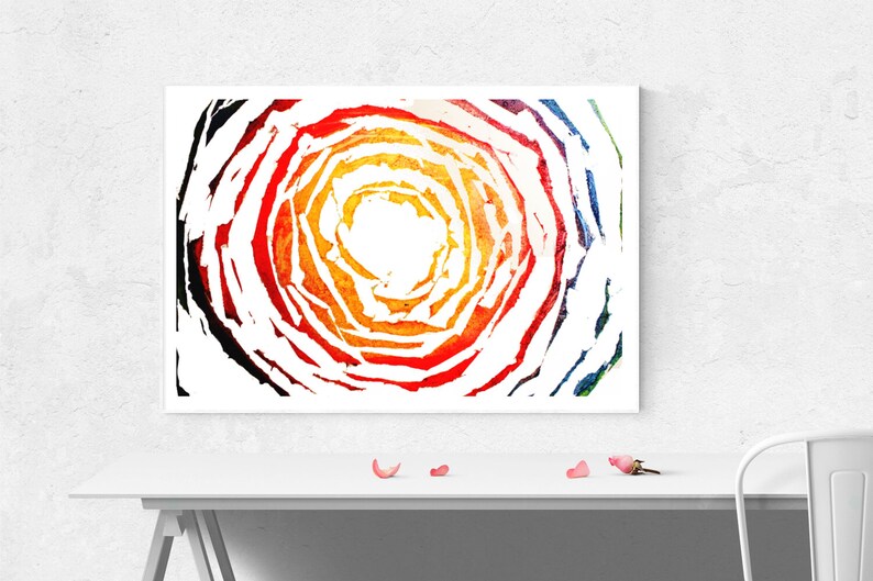 Abstract Watercolor Painting Print, Colorful Wall Art, Abstract Canvas ...