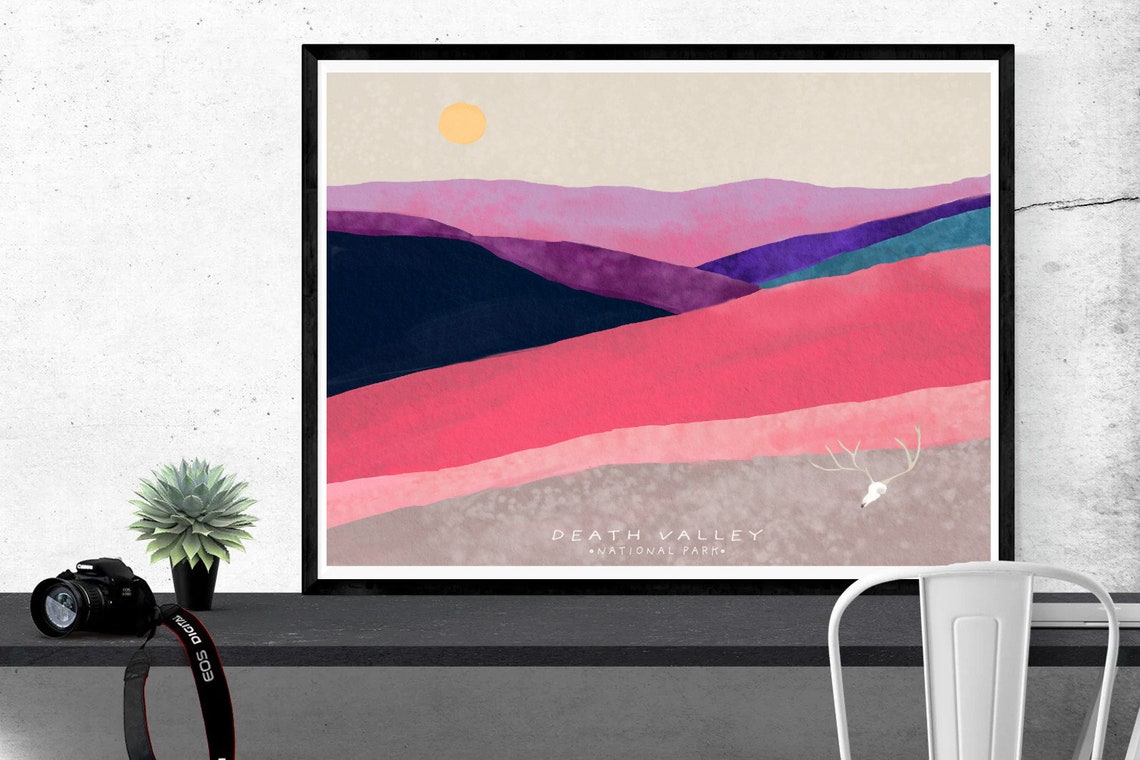 Death Valley Art Print, National Parks Print, Minimalist Wall Art ...