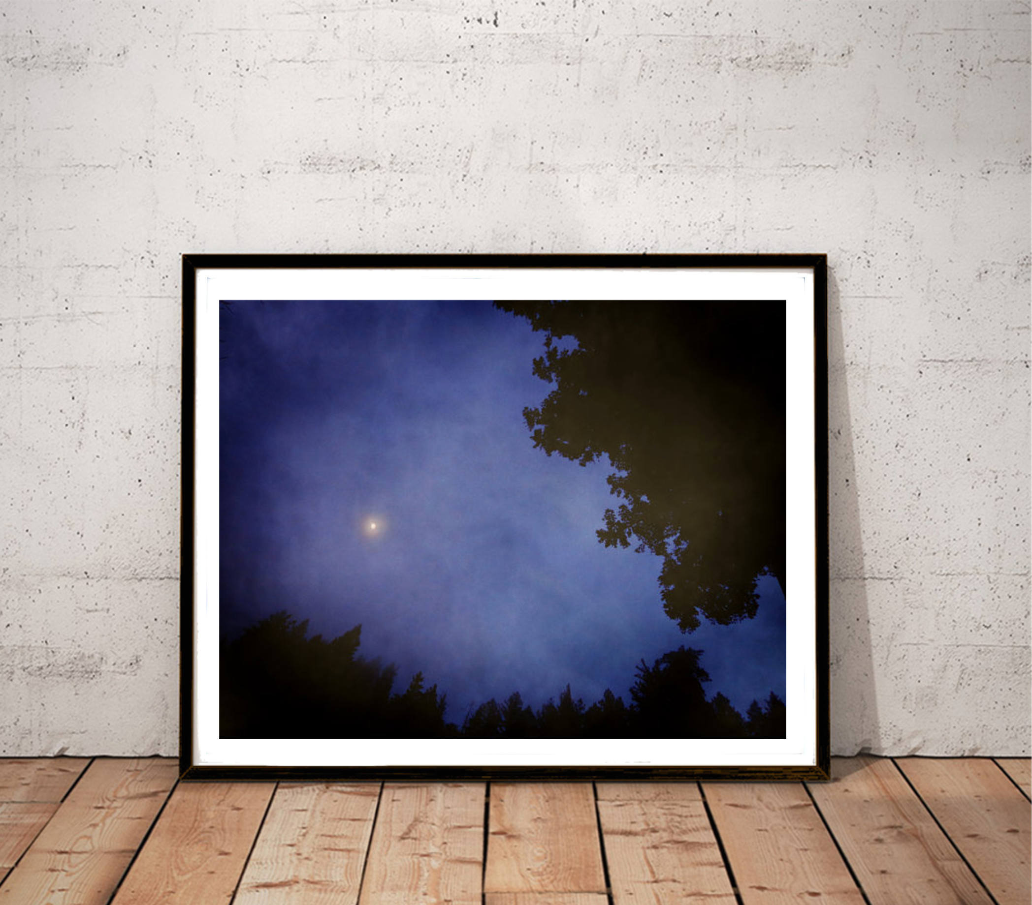 Sky Photography Print, Moon Art Print, Blue Black Large Wall Art ...