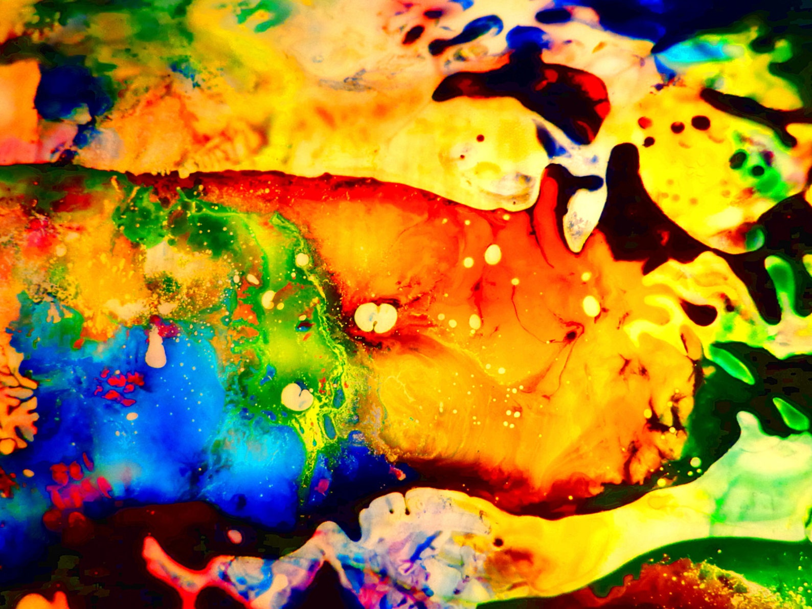 Abstract Art Print, Psychedelic Painting Print, Multicolor Large Wall ...