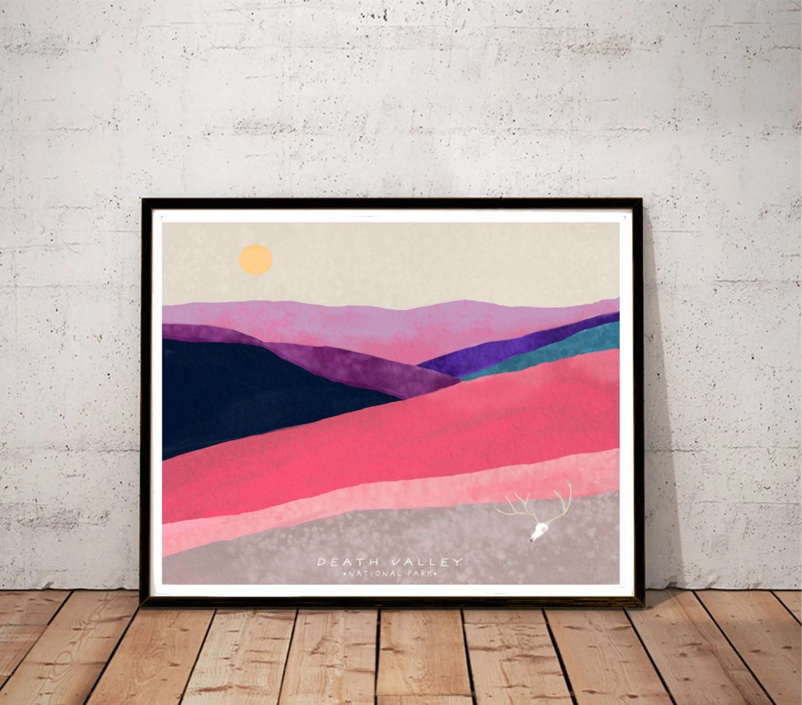 Death Valley Art Print, National Parks Print, Minimalist Wall Art ...