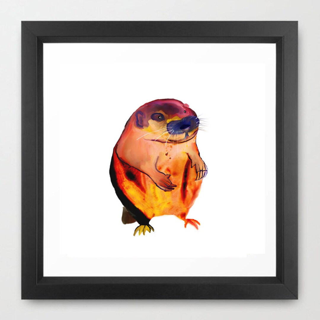 Beaver Art Print, Endangered Species Art, Beaver Wall Art, California ...