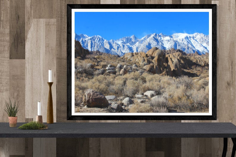 Mt Whitney Photograph Print, Snowy Mountains Art Print, California ...