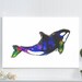 Killer Whale Art Print, Orca Illustration Print, Canvas Whale Print ...