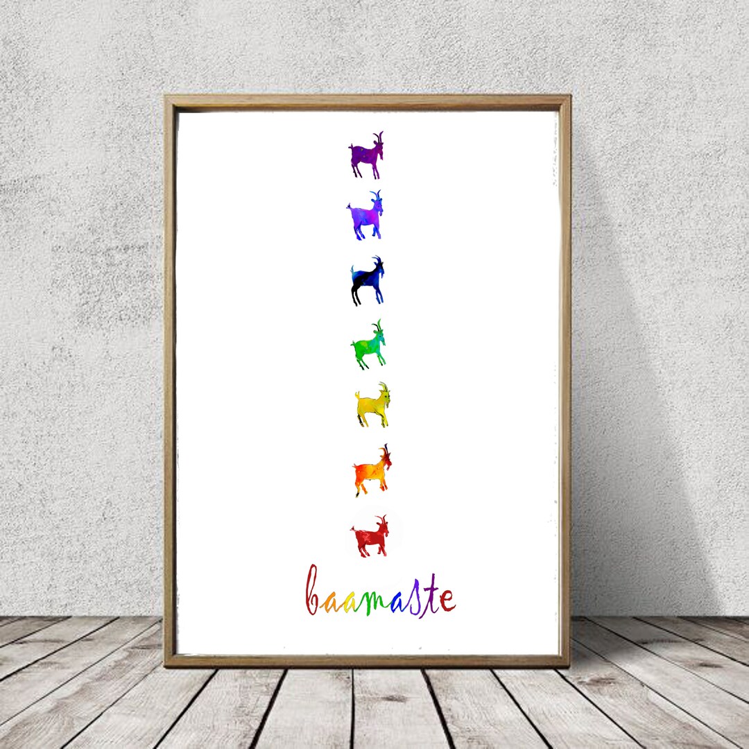 Goat Yoga Art Print, Yoga Studio Wall Art, Chakra Art, Goat ...