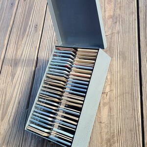 Vintage Metal Slide Case 35 Mm Slide Box Gray Metal Slide Storage Box ...
