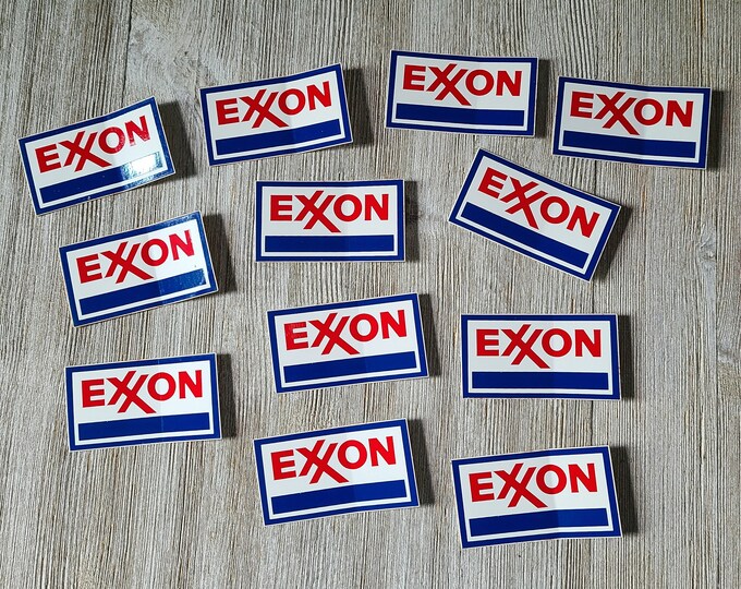 Vintage Exxon Logo Sticker Lot 80s Exxon Exxon Rectangle Stickers Exxon ...