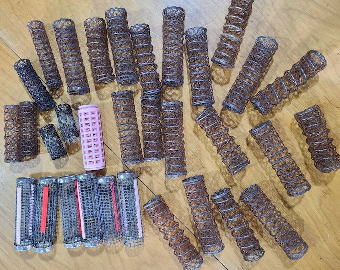 Vintage Wire Mesh Brush Rollers 1950's Hair Curlers Vintage Rollers for ...