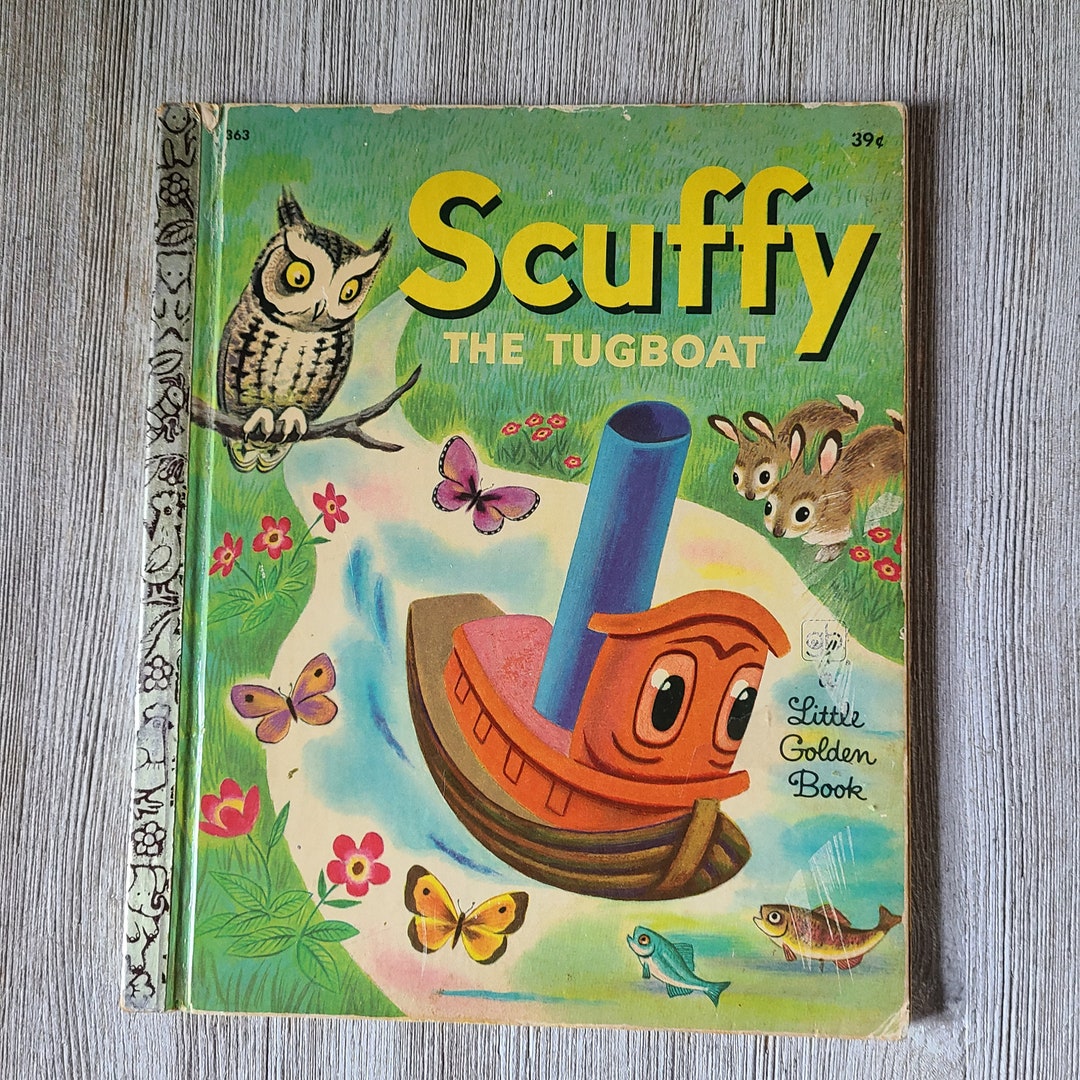 Vintage Golden Book Scuffy the Tugboat 1970s Little Golden Book Boat ...