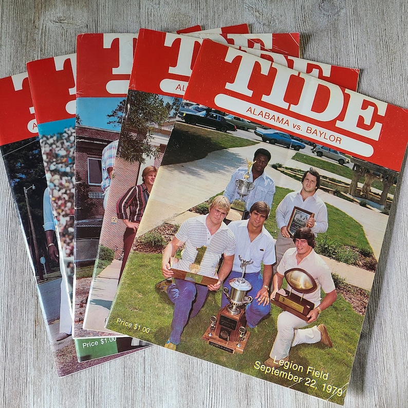 Vintage Bama Football Programs 1970s Alabama College Football Game ...