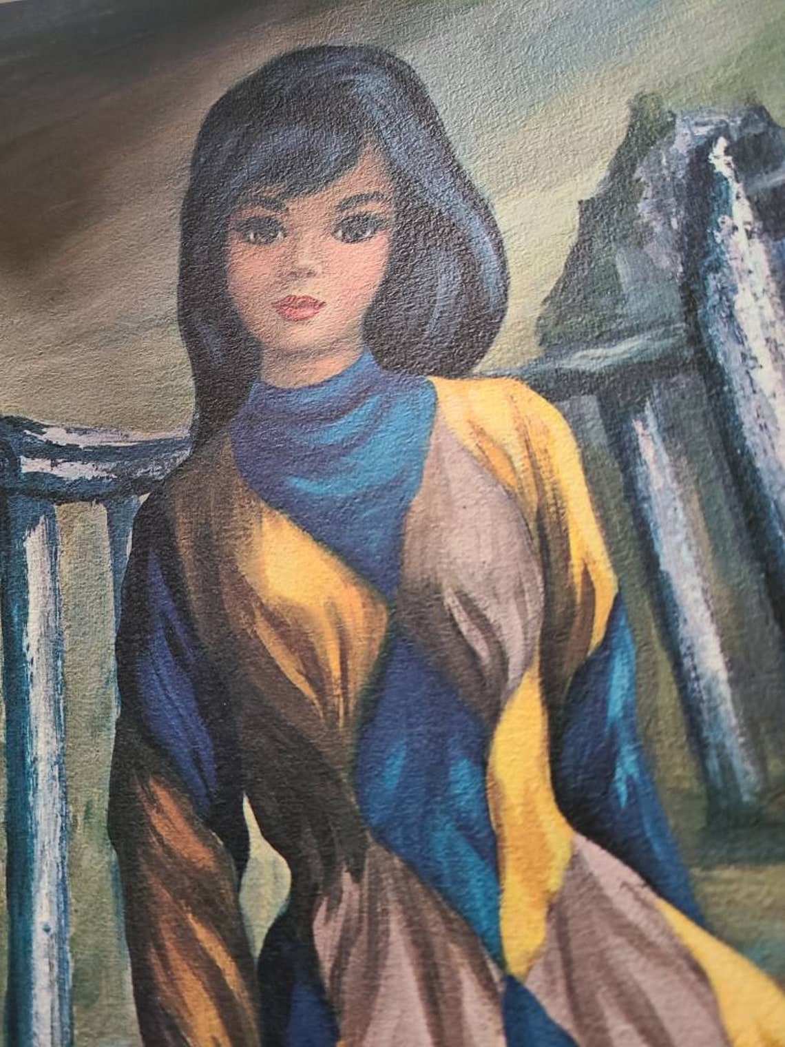 1960's Maio Lithograph Harlequin With Columns Jean Maio - Etsy