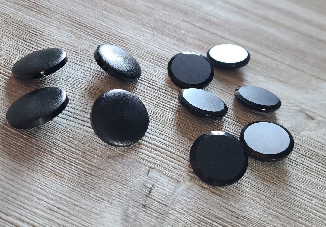 Vintage Black Glass Buttons Set of 10 Matte Black Buttons 1960's ...