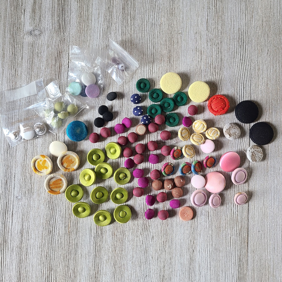 Vintage Buttons 1960's Cloth Covered Buttons Vintage Assorted Cloth ...