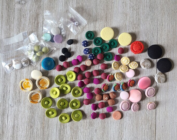 Vintage Buttons 1960's Cloth Covered Buttons Vintage Assorted Cloth ...